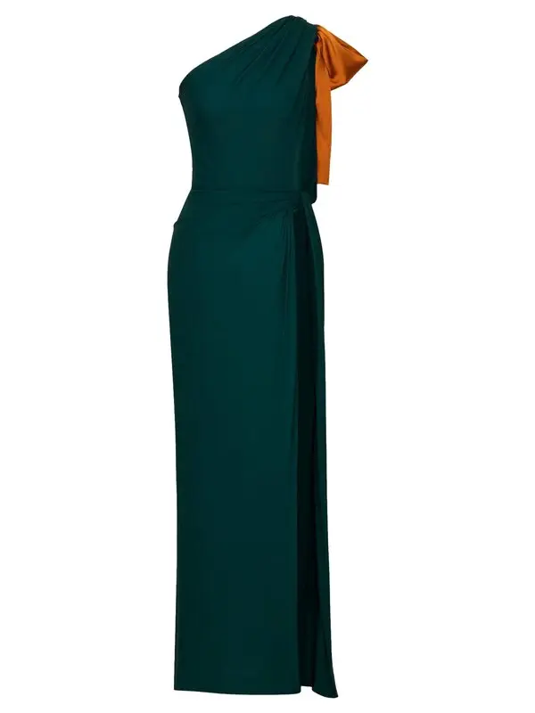 Saint Laurent Silk Crepe Muslin One-shoulder Maxi Dress - Multicolor