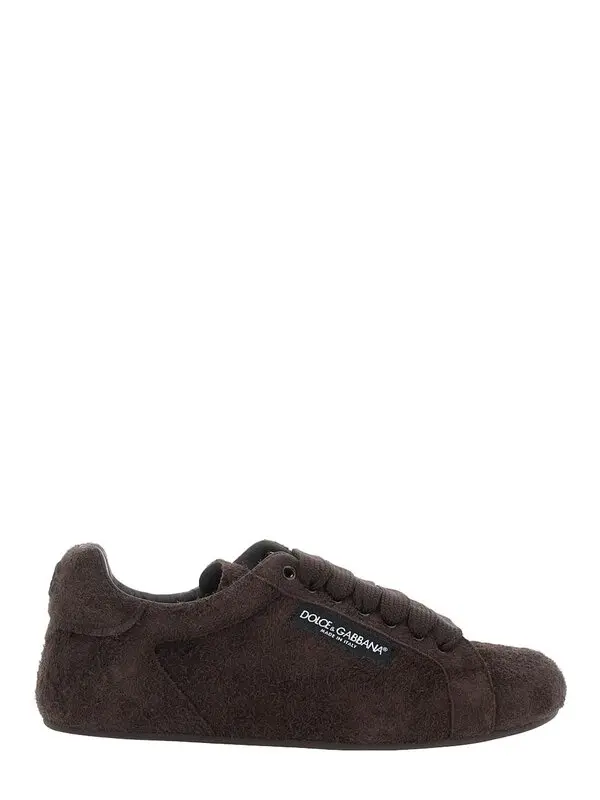 Dolce & Gabbana Portofino Suede Sneakers - Brown