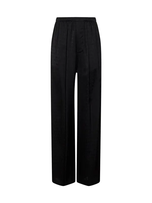 Balenciaga Black Jacquard Satin Pajama-style Trousers - Multicolor