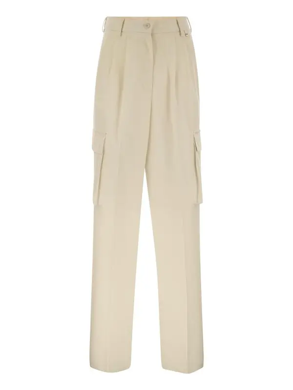Herno Wool And Viscose Blend Cargo Trousers - White
