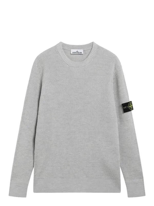 Stone Island Ribbed Crew-neck Sweater - Cream