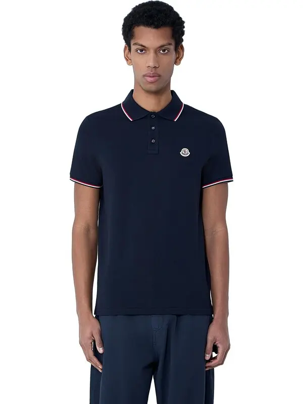 Moncler Logo Patch Polo Shirt - Blue