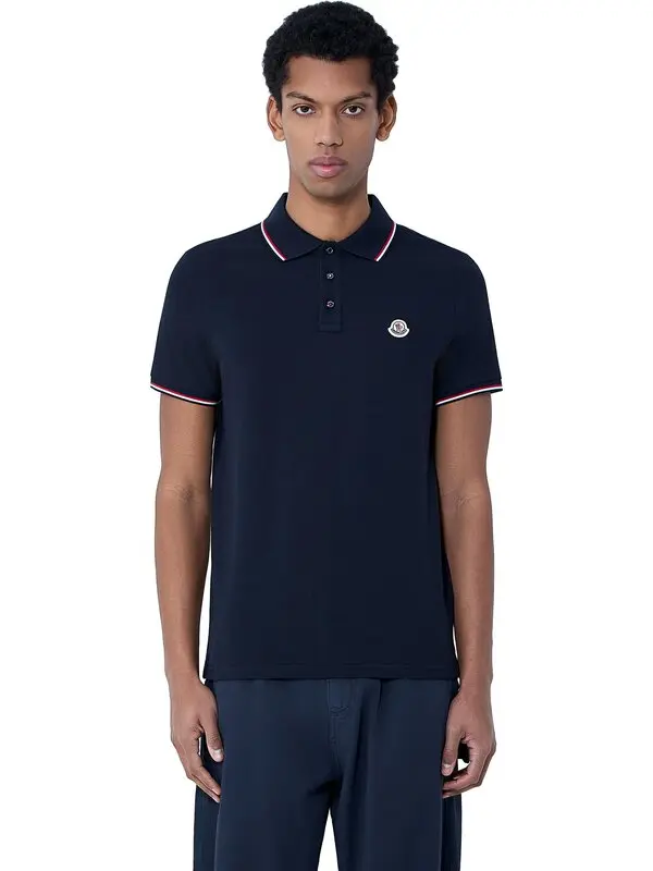 Moncler Logo Patch Polo Shirt - Blue