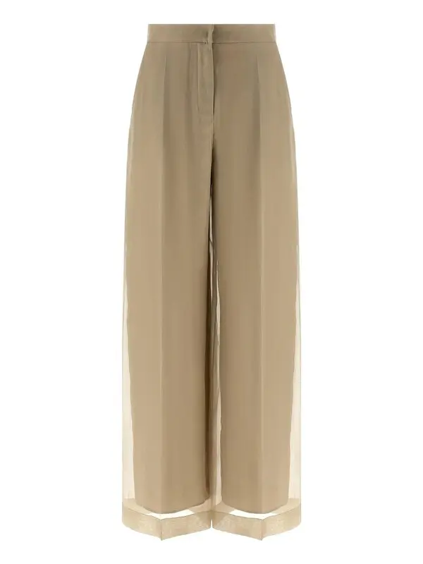 Max Mara Silk Organza Pants - Cream