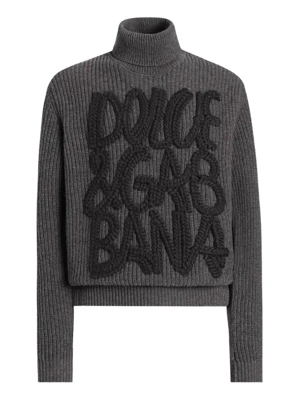 Dolce & Gabbana Wool Logo Turtleneck Sweater - Multicolor