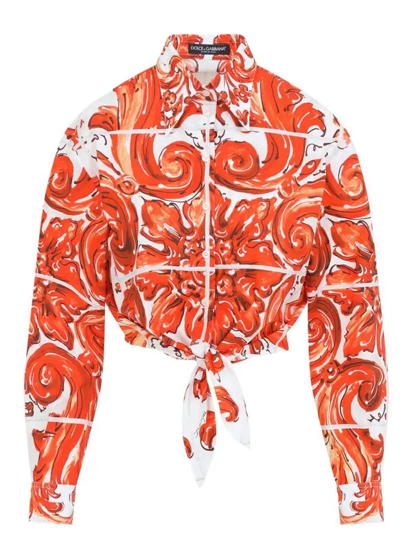 Dolce & Gabbana Popeline Maiolica Shirt - Multicolor