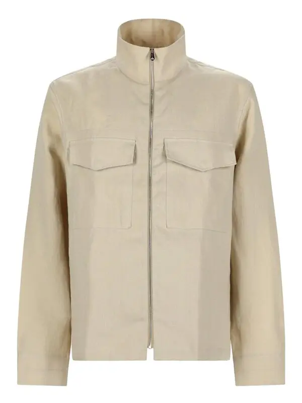 Paul Smith Giacca Overshirt Con Zip - Cream