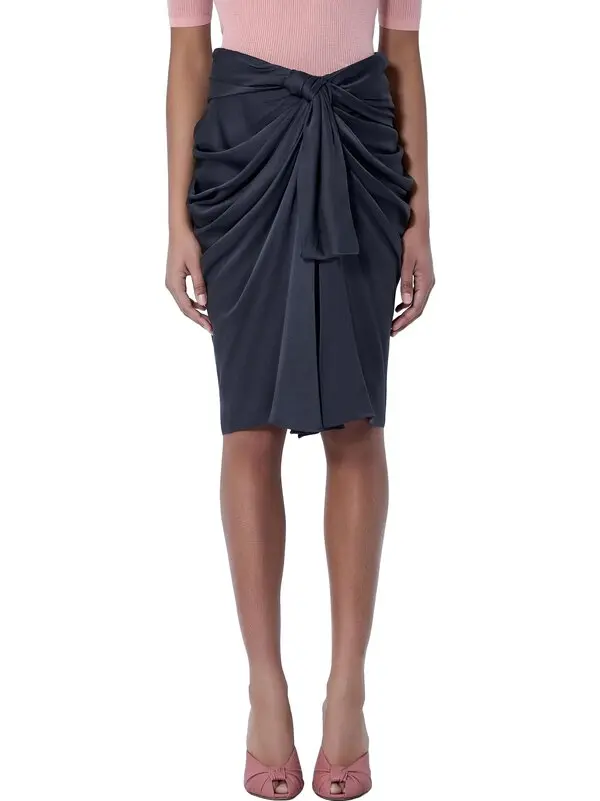 Chloé Draped Knot Detail Skirt - Black