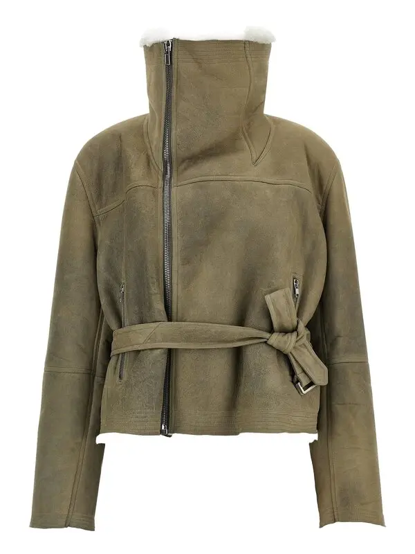 Rick Owens Cropped Flight Jacket - Green