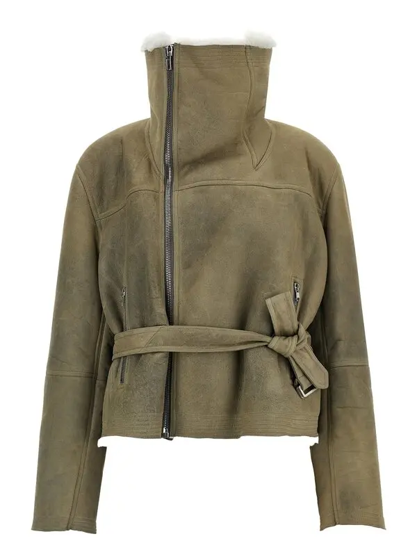 Rick Owens Cropped Flight Jacket - Green
