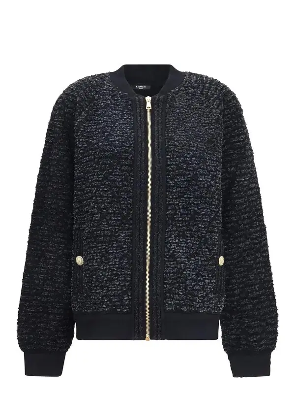 Balmain Zip Jacket With Sequin Details - Black