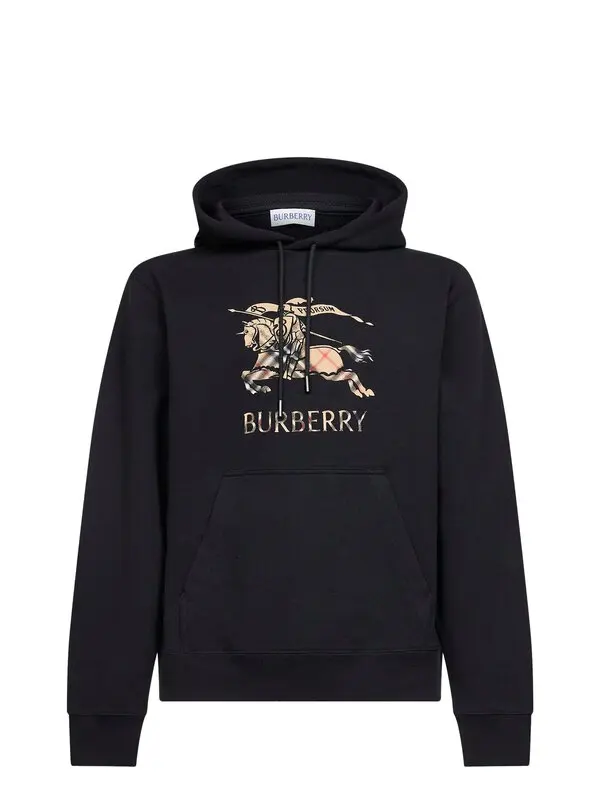 Burberry Black Cotton Ekd Hoodie - Multicolor