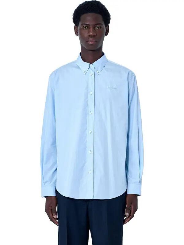 Miu Miu Cotton Poplin Button-down Shirt - Blue