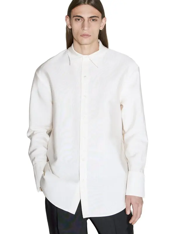 Saint Laurent Faille Overshirt - White