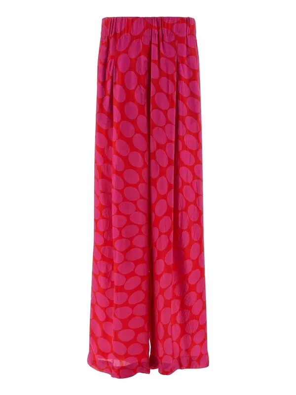 Dries Van Noten Polka Dot Wide Leg Pants - Pink
