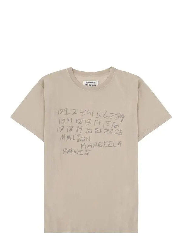 MAISON MARGIELA Printed Cotton T-shirt - Cream