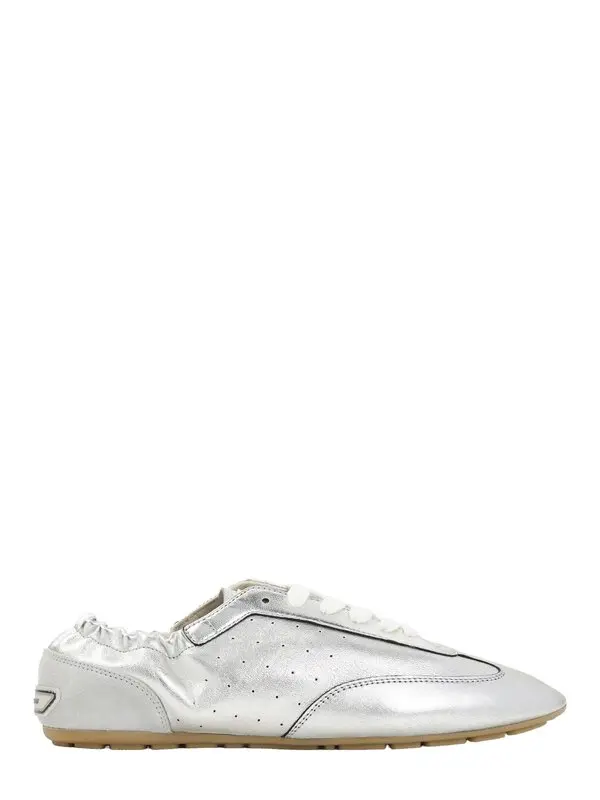 Saint Laurent Lewis Leather Sneakers - Silver