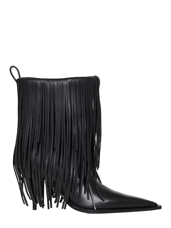 Balenciaga Black Avenue Fringe 90mm Ankle Boots - Multicolor
