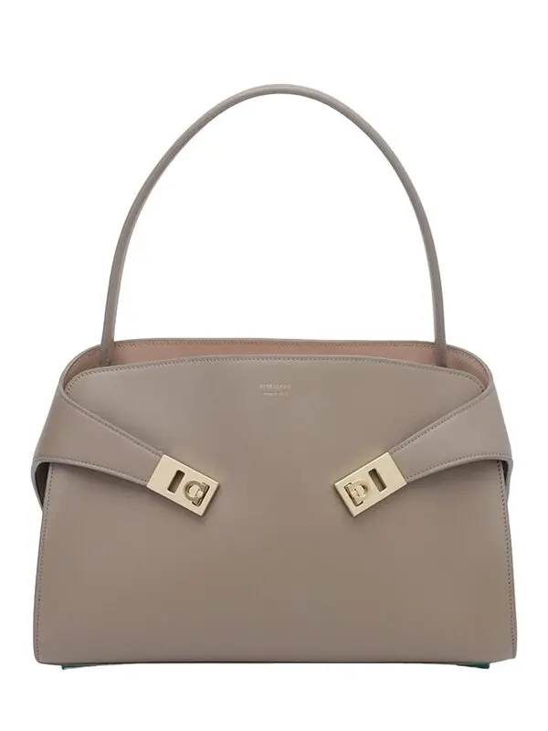 FERRAGAMO Medium Hug Soft Shoulder Bag - Cream