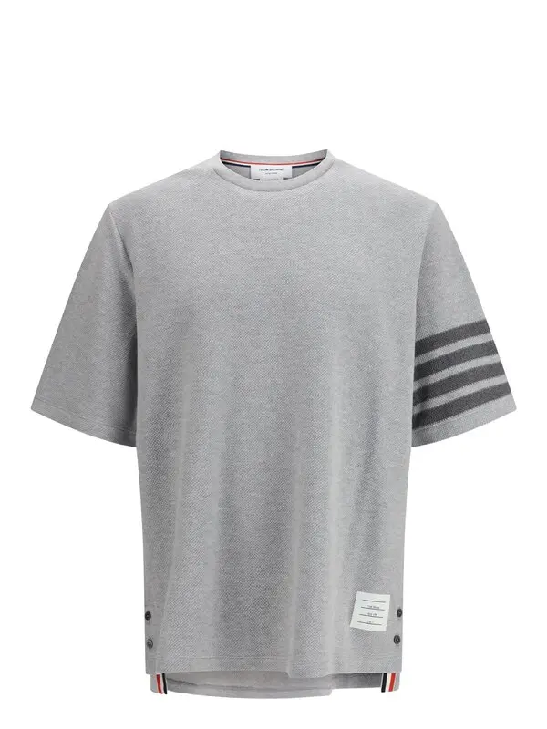 Thom Browne Textured Cotton Piqué T-shirt - Gray