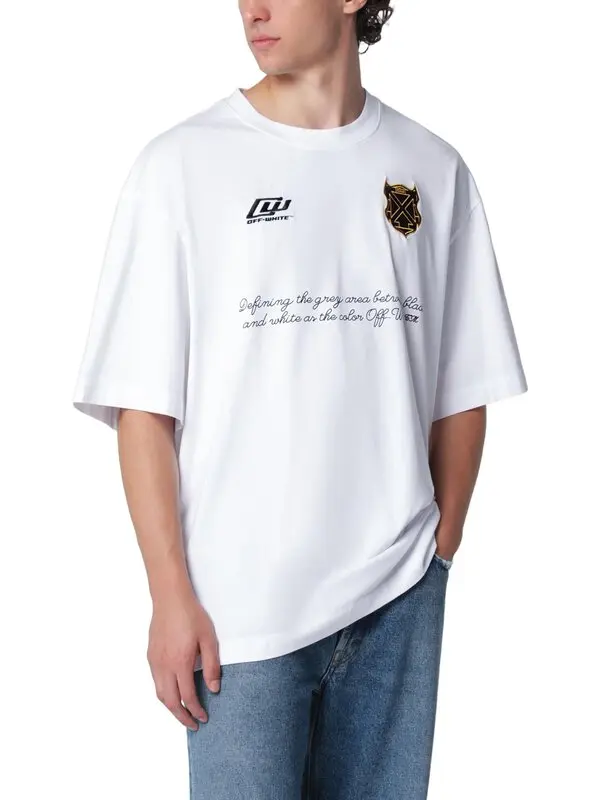 Off-White T-shirt With Logo Prints - White