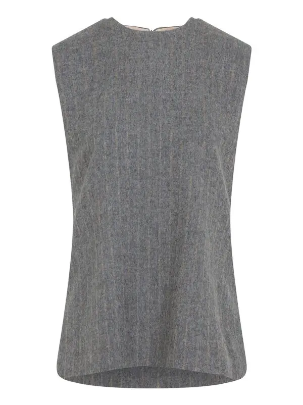 Carven Sleeveless Shift Top - Gray