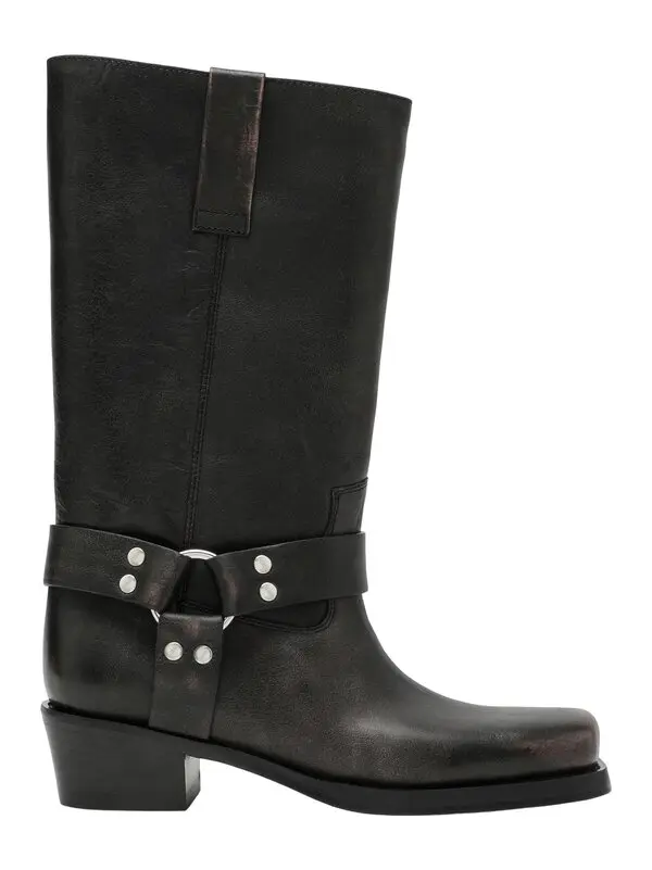 Paris Texas Roxy Brushed Leather Boots - Black