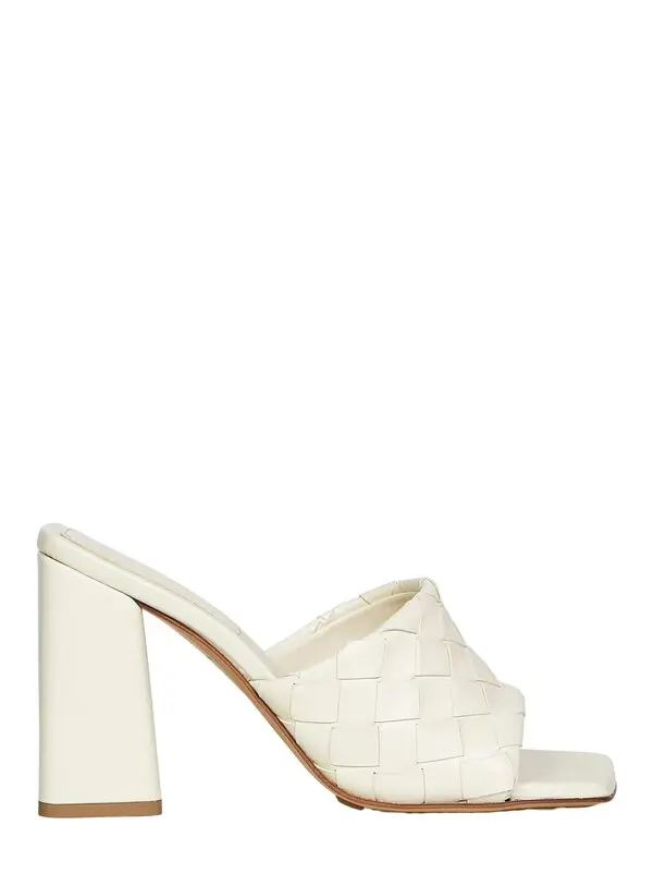 Bottega Veneta Sea Salt Intrecciato Leather Parco Mules Sandals - Multicolor