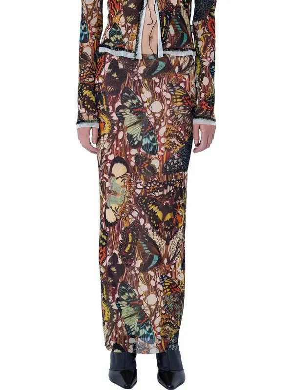 JEAN PAUL GAULTIER Re-edition Butterfly Skirt - Brown