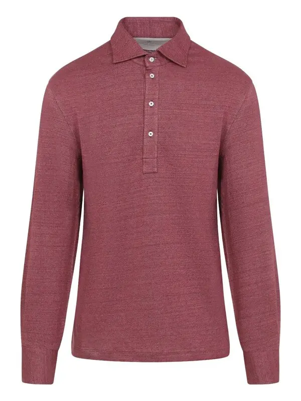 Brunello Cucinelli Long Sleeves Polo - Red