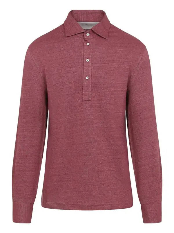 Brunello Cucinelli Long Sleeves Polo - Red
