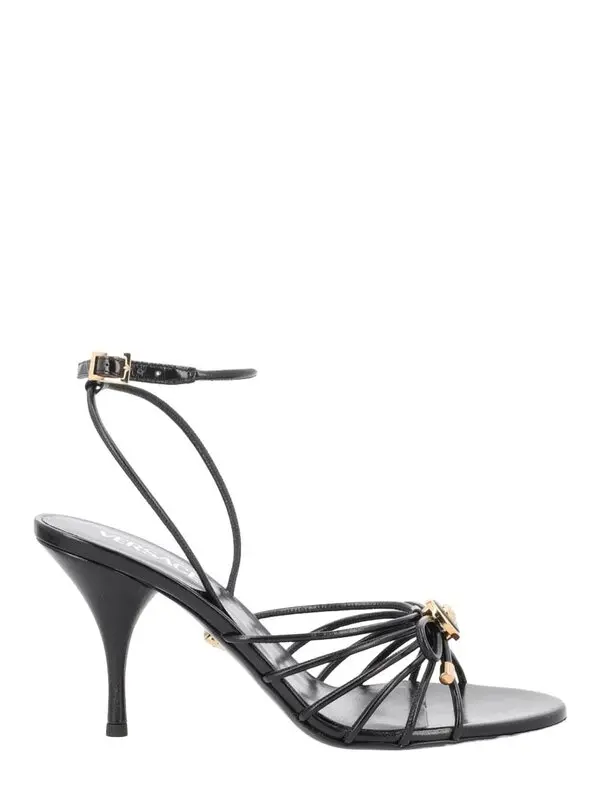Versace Opera Bow Leather Sandals - Black
