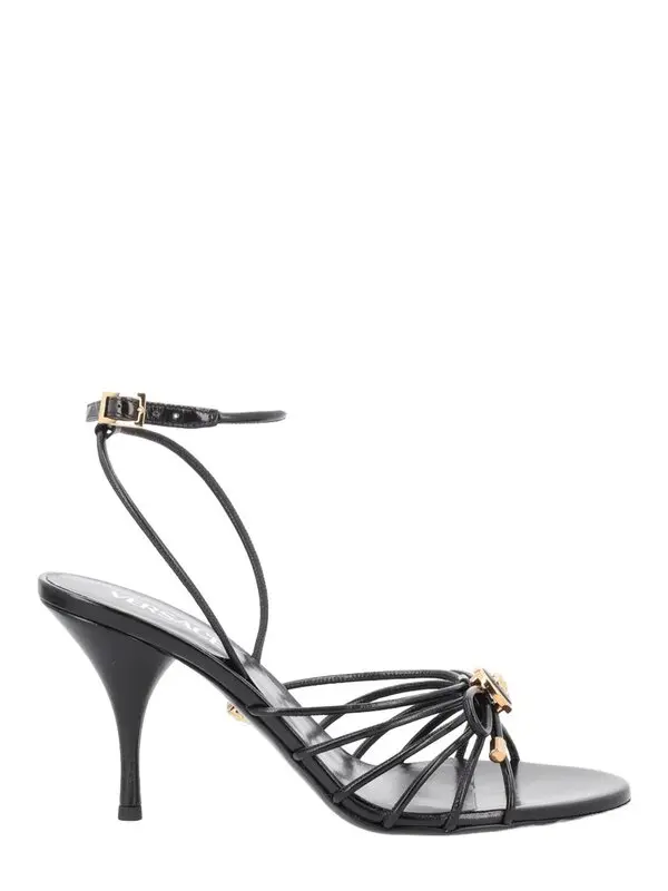 Versace Opera Bow Leather Sandals - Black