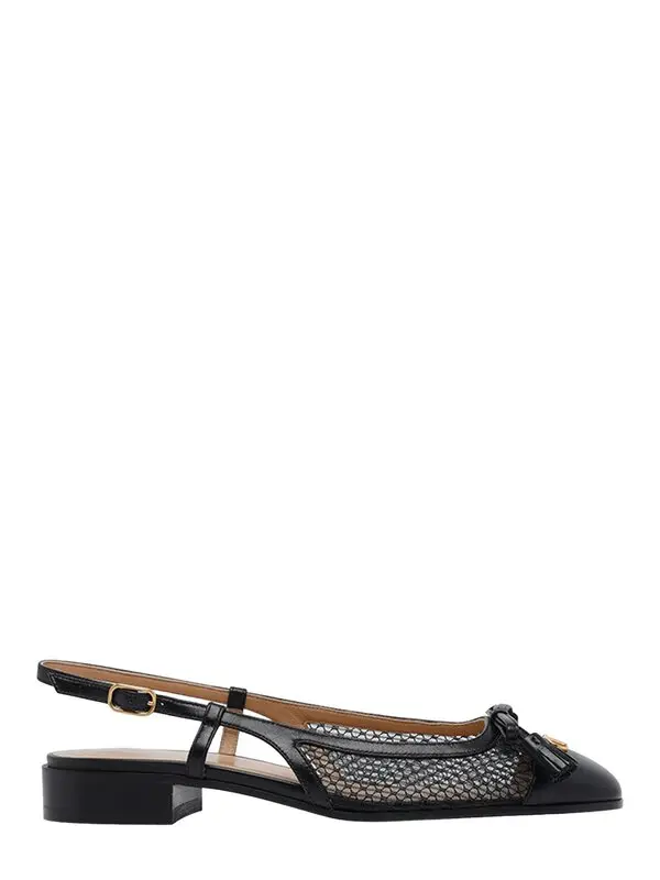 Valentino Garavani Valet Du Roi Slingback Ballets - Black