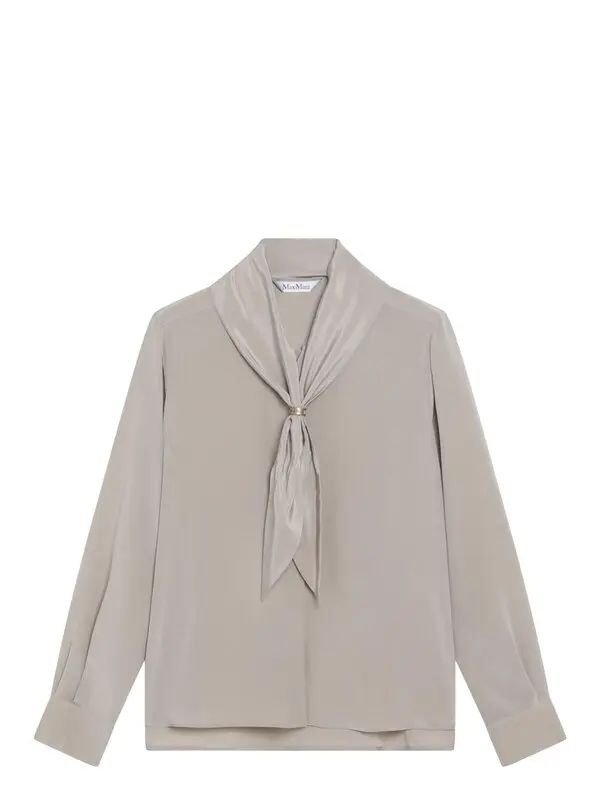 Max Mara Silk Blouse With Scarf - Cream