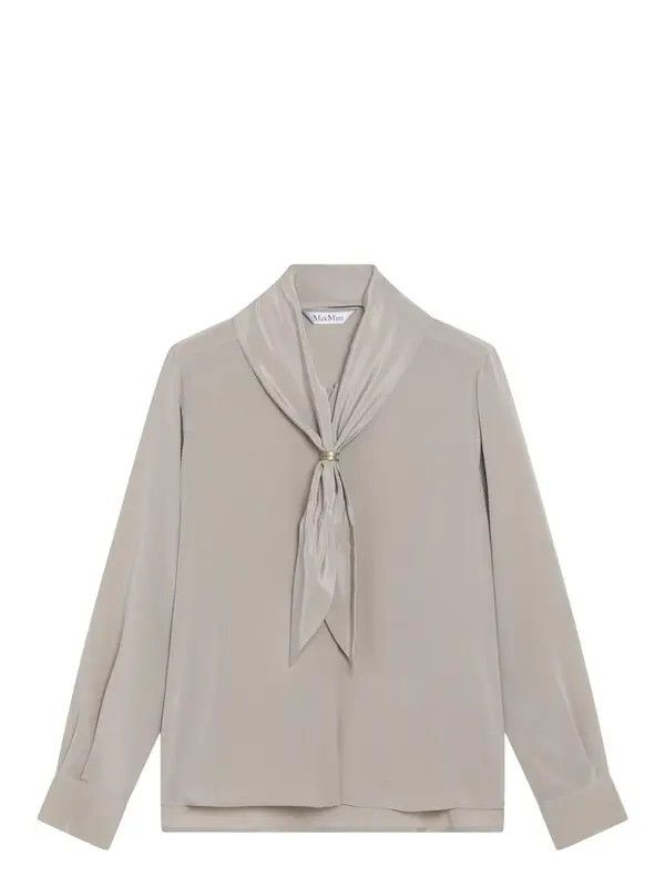 Max Mara Silk Blouse With Scarf - Cream