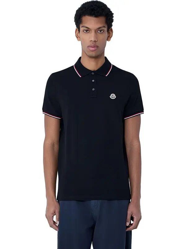 Moncler Logo Patch Polo Shirt - Black