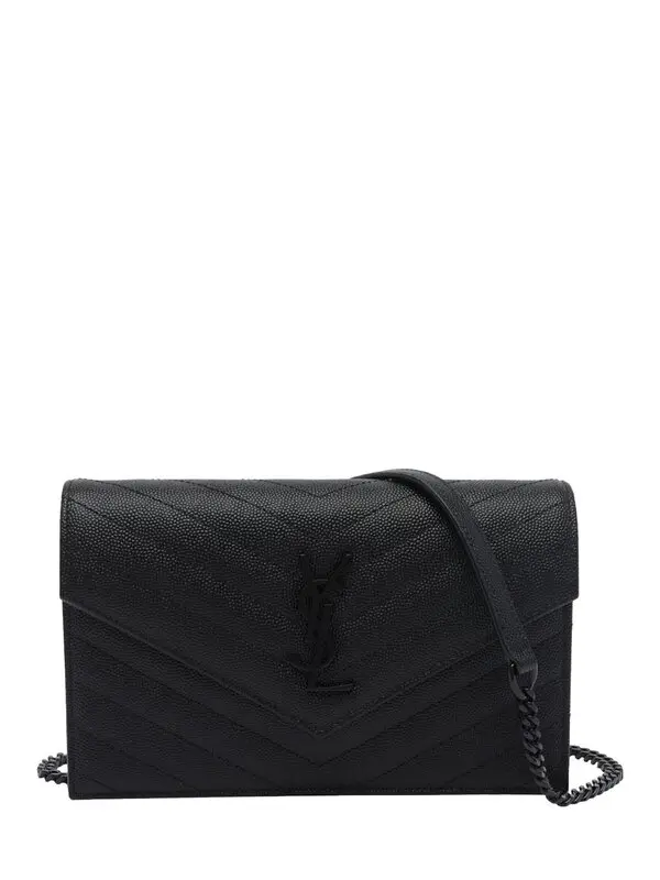 Saint Laurent Envelope Cassandre Chain Pochette - Black