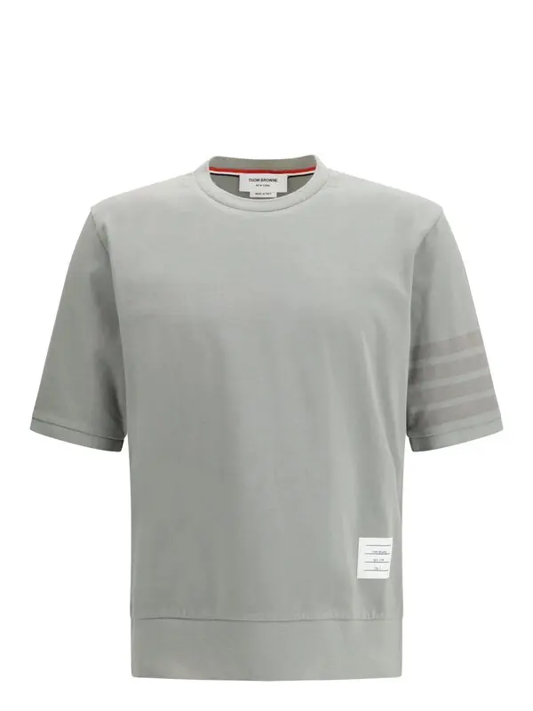 Thom Browne 4-bar Cotton Jersey T-shirt - Gray