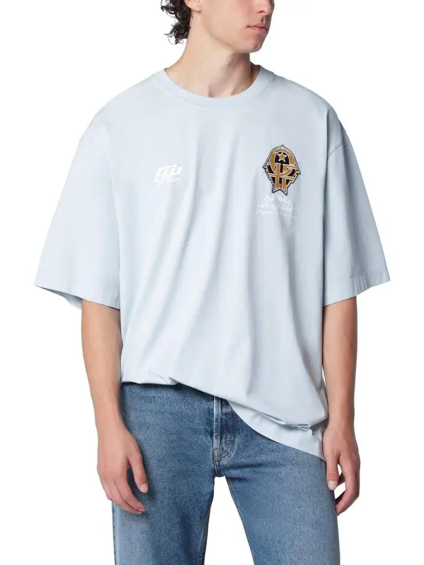 Off-White Light T-shirt With Logo Prints - Blue