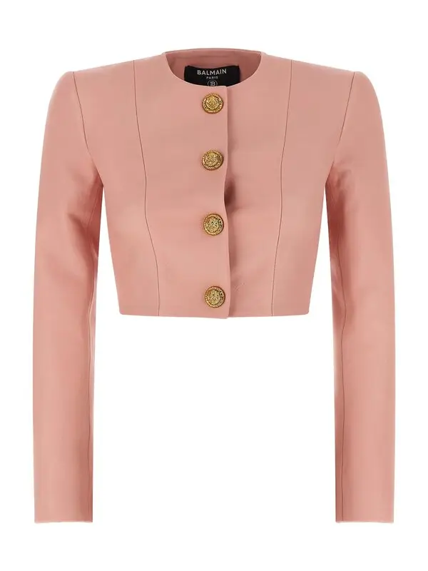Balmain Testa Di Leone' Bolero Blazer - Pink