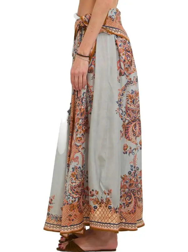 Zimmermann Aster Silk Long Skirt - Multicolor