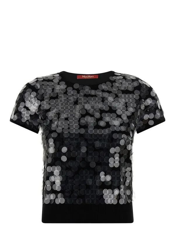 Max Mara Saio Wool Sequin Sweater - Black