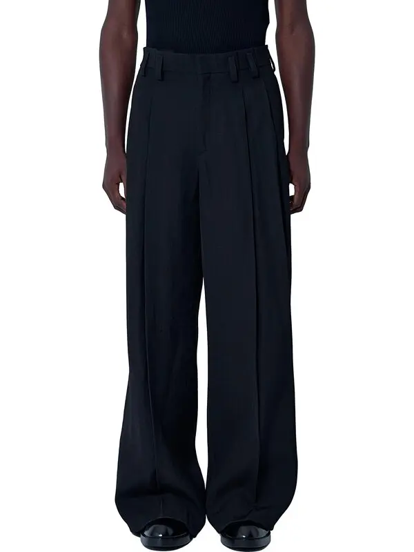 JIL SANDER Tailored Wool Pants - Black