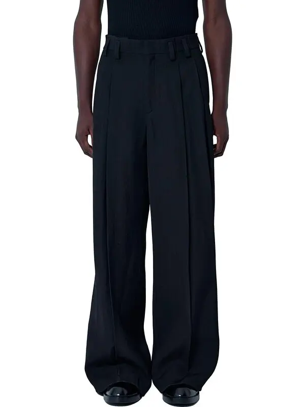 JIL SANDER Tailored Wool Pants - Black