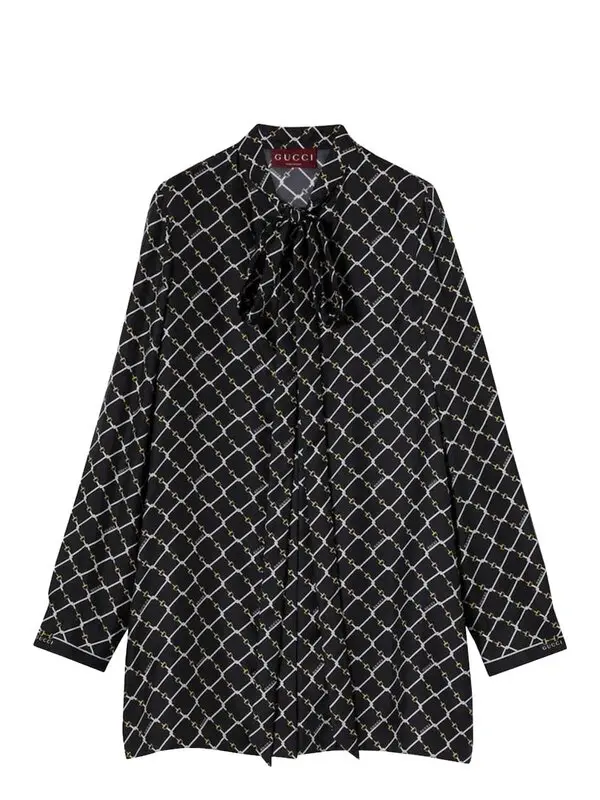 Gucci Printed Silk Twill Dress - Black