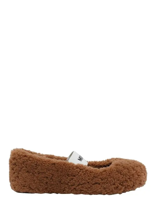 Moon Boot Shearling Flats - Brown