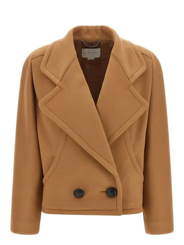 Stella McCartney Wool Double-breasted Coat - Cream