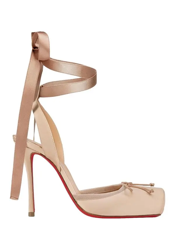 CHRISTIAN LOUBOUTIN Cassia Lace-up 100 Satin Pumps - Multicolor