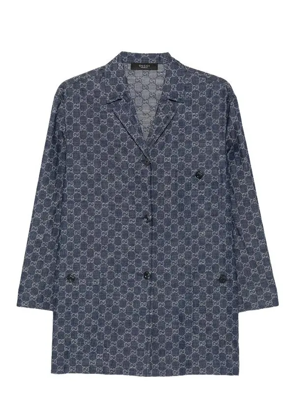 Gucci Gg Supreme Denim Jacket - Blue